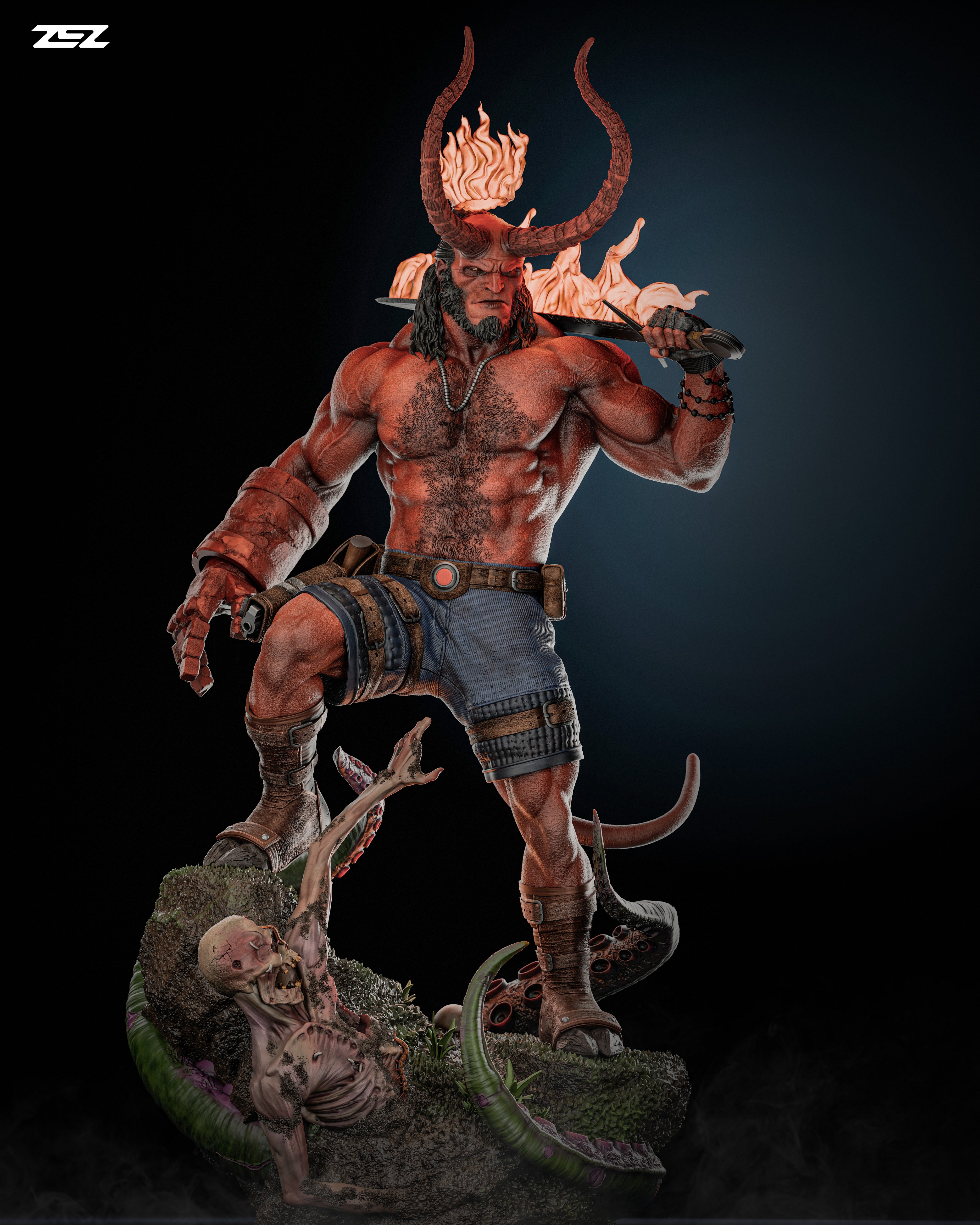 Hellboy Model Kit - Demon Protector Figure – Crimson Raven Miniatures