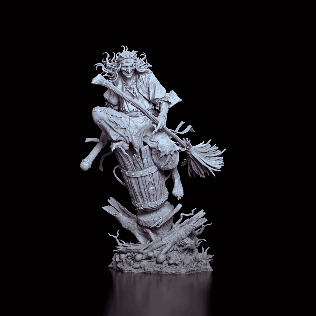 Baba Yaga Figure Kit | CA/3D 1:6 Scale Resin Model – Crimson Raven Miniatures