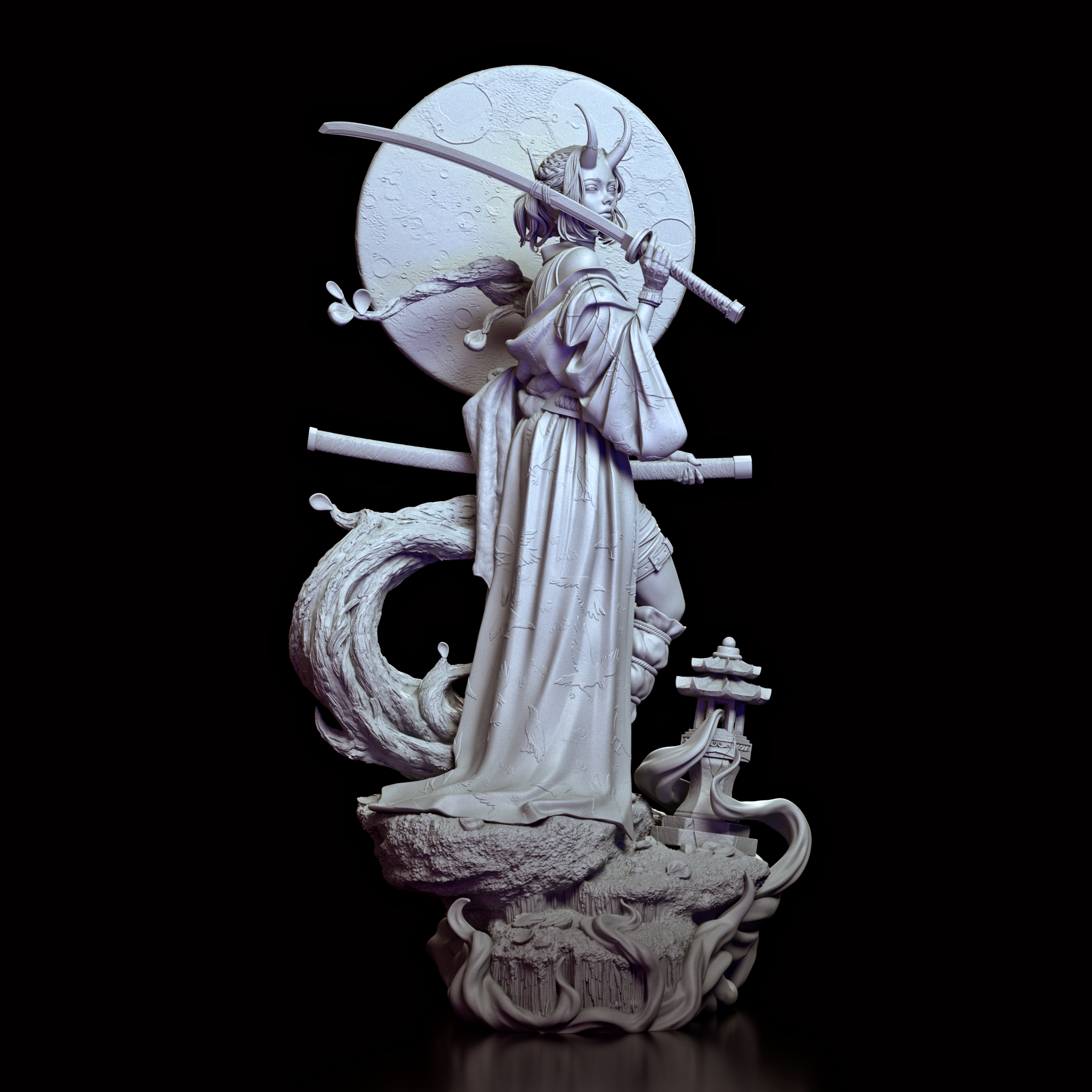 Oni-Demon Girl Figure Model Kit | Japanese Folklore Tribute – Crimson ...