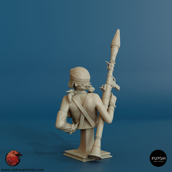 Tank Girl Tactical Bust Kit - Customizable Model | Crimson Raven Miniatures